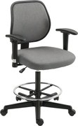 Vinsetto Vysoká Židle do Kanceláře se Nastavitelným Sedákem a Područky, dim. 60Š x 57H x 97-119V cm na Kolečkách, Šedá | Aosom