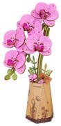 RoboTime 3D dřevěná skládačka Fialová orchidej