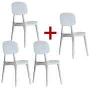 Plastová jídelní židle SIMPLY 3+1 ZDARMA, bílá