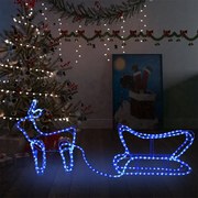 Fionshop 262754286 Vánoční dekorace sobi a sáně venkovní 252 Led diod