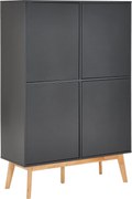 XXXLutz VYSOKÁ KOMODA, kaučukové dřevo, šedá, přírodní barvy, 100/149/40 cm MID.YOU - Šatní skříně - 001635004302