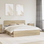 Rám postele s čelo Sonoma 200 x 200 cm Masivní borové dřevo 3412035