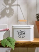 Sinsay - Kovová dóza s uchem a nápisem Flower Seeds - bílá