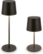 Brilo Dobíjecí LED stolní lampa Bota, 2,6W, 120lm, IP44, černá, pr. 11 x 33 cm