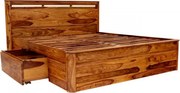 Indický nábytek - Postel s úložným prostorem Tina 180x200 z masivu palisandr Natural