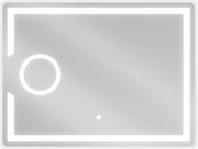 Mexen Onyx, LED koupelnové zrcadlo s podsvícením a kosmetickým zrcátkem 80x60 cm, 6000K, ochrana proti zamlžování, 9813-080-060-611-00