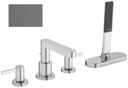 Hansgrohe Finoris - Baterie na okraj vany, 4-otvorová instalace, sBox, kartáčovaný černý chrom 76444340