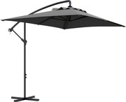 Outsunny 294x193 cm Eccentrický zahradní slunečník s křížovým základem a klikou, voděodolný UV ochranný slunečník pro terasu a patio, tmavě šedý | Aos