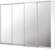 Skříň 4D 2500x2400x600, 4 zrcadla, bílá