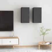 TV stolky 2 ks šedé 30,5x30x60 cm kompozitní dřevo