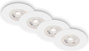 Brilo Vestavné LED svítidlo Kulana, stmív., 4,9 W, matné bílé, 4 ks, 9 x 2,5 cm