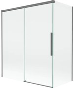 Mexen Rox posuvná vanová zástěna 2-křídlová 140 + 70 x 150 cm, transparentní, gun metal - 8C9-140-070-95-00