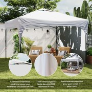 Zahradní altán Outsunny Pop-Up Skladací Stan s Odnímatelnou Boční Stěnou + Transportní Taška Ocelový Oxford 3 x 3 x 2,65 m Bílý | Aosom