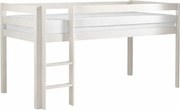 Bílá vyvýšená dětská postel z borovicového dřeva 90x200 cm PINO – Vipack