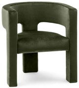 Tmavě zelené designové křeslo ALPAH B VELVET