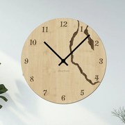 dřevo života Nástěnné hodiny ŘEKA Zvolte barvu dekoru: Javor-Ořech, Zvolte velikost hodin (cm): 35x35, Barva ručiček: Černé