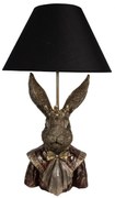 Stolní lampa ve tvaru zajíce s korunou s černým stínidlem Antonius– 37x61 cm