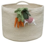 Krémový látkový dětský koš na hračky ø 30x23 cm Veggies – Lorena Canals