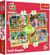 Puzzle trefl puzzle cocomelon seznamte se 4 v 1 (12,15, 20, 24 dílků)