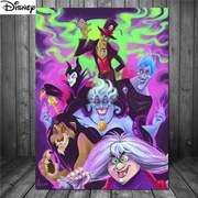Diamantové malování - motivy z Disneyho pohádek (padouchové) - kulaté diamanty I Barva: A, Velikost: 30x40 cm