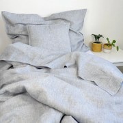 TULULUM Lněné povlečení COMFORT MELANGE GREY - SADA Složení sady: 140 x 200 cm + 70 x 90 cm