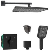 SANITINO - Sprchový set s baterií a tělesem pod omítku hansgrohe, příslušenství kielle, matná černá SANI21HKK401