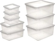 Keeeper Sada úložných boxů s víkem BEA Clearbox (3 x 1,7L, 2 x 5,5L, 3 x 18L), 39 x 33,5 x 25 cm