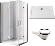 BPS-koupelny Obdélníkový sprchový kout HYD-OK12B 100x80 chrom/transparent + vanička HYD-OSV-ST03A černá