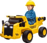 Dětský elektrický traktor AIYAPLAY 12V - Traktor s ovládáním na dálku 2,4 GHz, lopatou a bágrem, elektrické auto s hudbou, reproduktorem, světlomety,