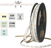 LED pásek McLED 24V COB teplá bílá 320LED/m 16,8W/m CRI90 8mm ML-126.131.90.2