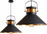Toolight - Stropní svítidlo ASTI B 1xE27, černá-zlatá, OSW-00179