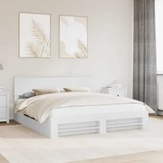 Rám postele s čelo Bílá 180 x 200 cm Kompozitní dřevo 3408732