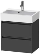 Duravit Ketho.2 - Umyvadlová skříňka 55x58x39 cm, 2 zásuvky, grafit mat K25273049490000