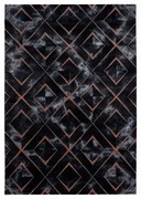 Ayyildiz, Kusový koberec Naxos 3812 bronze, 140x200, černá, kancelář