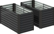 Outsunny sada 2 vyvýšených záhonů, odolný proti povětrnostním vlivům, záhon, zahradní záhon se studeným rámem, květináč, truhlík z pozinkované oceli,…
