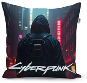 Sablio Polštář Cyberpunk 2077 Pohled do města - 40x40 cm