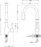 Mexen SAVITA - Vysoká baterie/dřezová, Zlatá, 672601-50