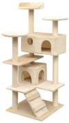 Škrabadlo pro kočky se sisalovými sloupky, 125 cm, béžová 170477