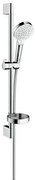 Hansgrohe Crometta - Set sprchové hlavice, 2 proudy, mýdlenky, tyče a hadice, bílá/chrom 26553400