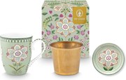 Pip Studio Lily & Lotus sada na čaj pro jednoho 350 ml, zelená (Sada na čaj pro jednoho v dárkové krabičce)