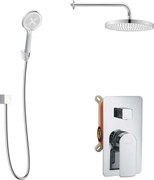 kielle Vega - Sprchový set s baterií pod omítku, pro 2 spotřebiče, s příslušenstvím EcoSpare a tělesem, chrom 20618SP90