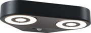 P 94866 LED venkovní nástěnné svítidlo Silma pohybové čidlo dva světelné zdroje IP44 280x176mm 3000K 2x5,5 / 2x0,7W 230V antracit hliník - PAULMANN