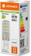 LED žárovka G9 LEDVANCE 4,9W (60W) neutrální bílá (4000K)