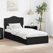 Postel s úložným prostorem Černá 90 x 190 cm Kompozitní dřevo 3413139