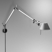 Artemide A005910+A025150 Tolomeo mini parete halo, designové nástěnné svítidlo s vypínačem, 1x70W E27, hliník, max. 111cm