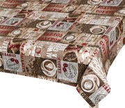 Bellatex Ubrus EMA Káva hnědá, červená rozměr 100x100 cm