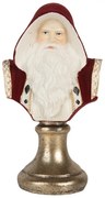 Červená vánoční dekorace busta Santa Claus - 9*7*15 cm