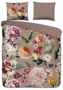 Šedé/hnědé povlečení na dvoulůžko/prodloužené z bavlněného saténu 240x220 cm Fiori – Descanso