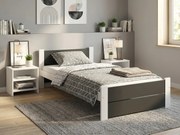 Postel IKAROS DOUBLE 80 x 200 cm, antracit/bílá Matrace: Bez matrace, Rošt: Bez roštu