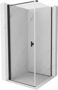 Mexen Mist-B, 1-křídlý výklopný sprchový kout 75 x 75 cm, čiré sklo, černý profil, 8A2T-075-075-70-00